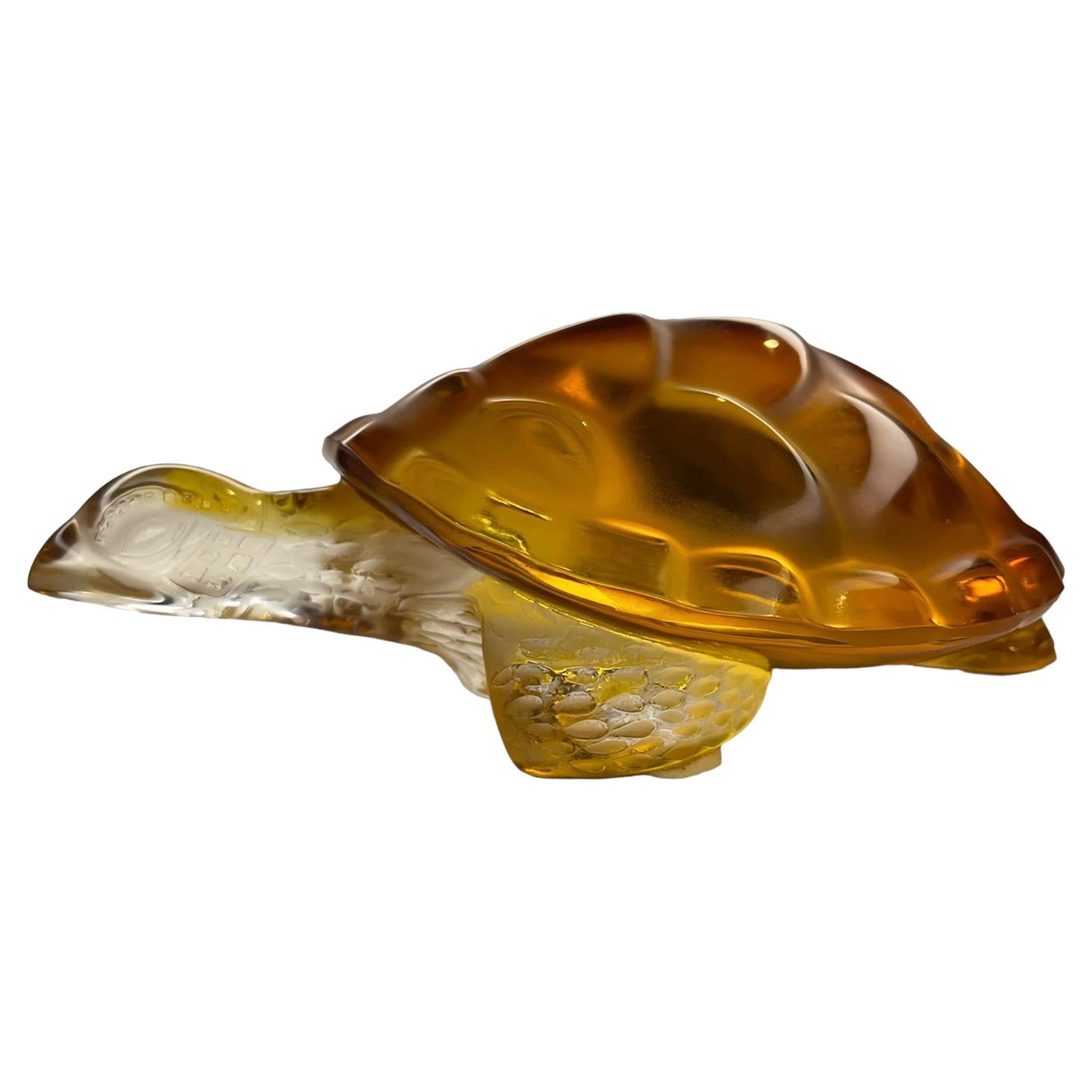 Lalique Crystal “Caroline” Turtle Sculpture/Paperweight For Sale at 1stDibs