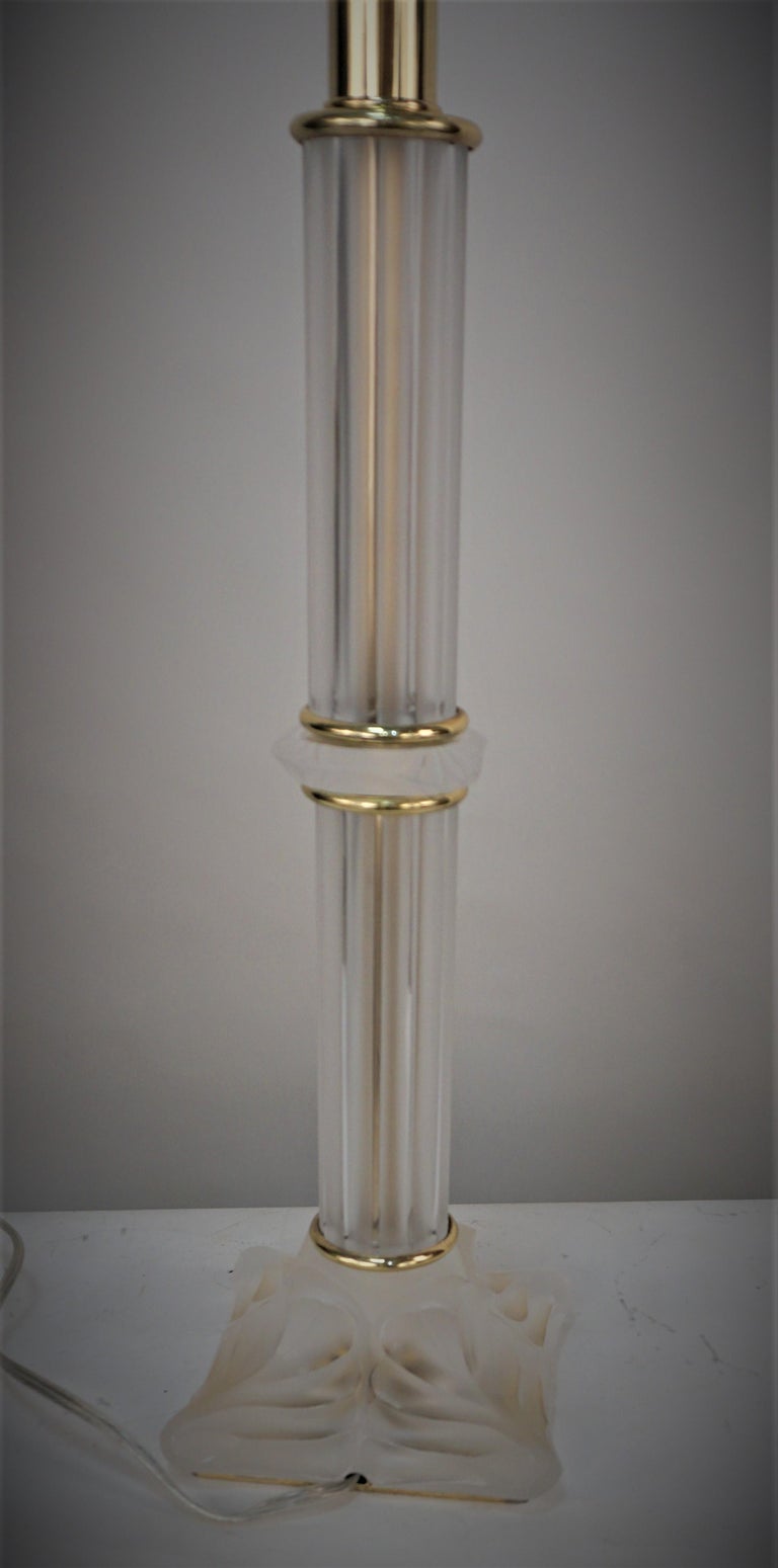 Lalique Crystal Table Lamp For Sale at 1stDibs