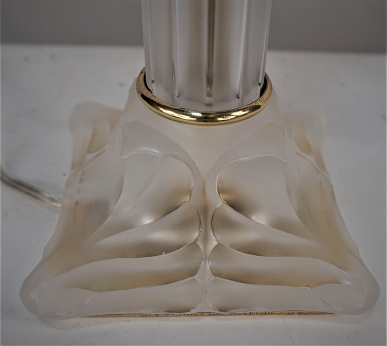 Lalique Crystal Table Lamp For Sale at 1stDibs