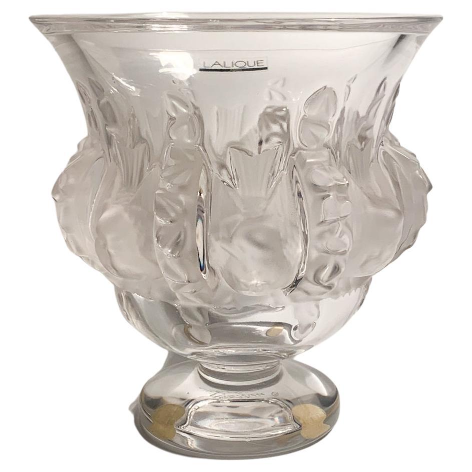 Lalique Cup Vase in Transparent Sculpted Crystal from the 1970s at 1stDibs
