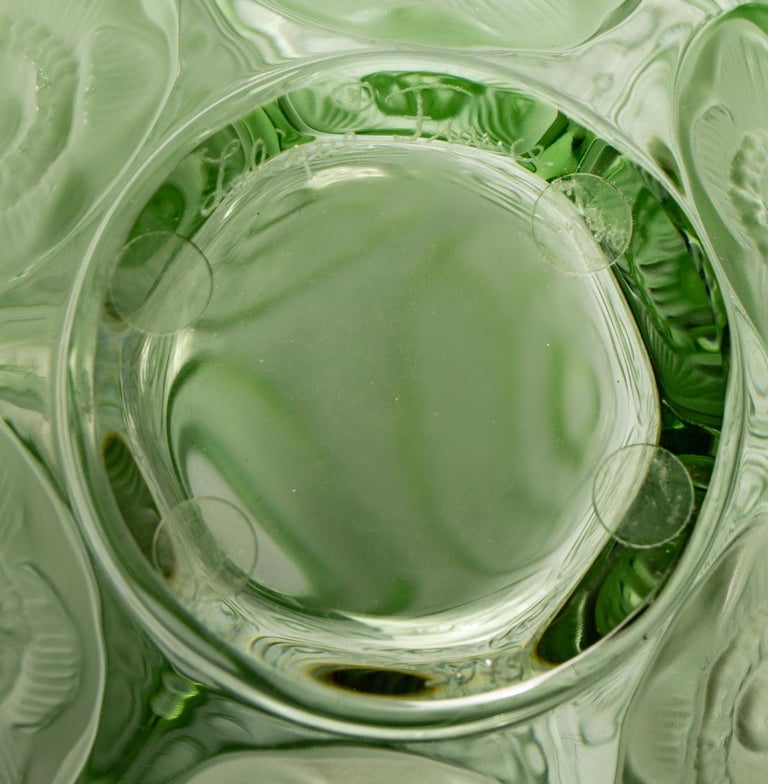 Lalique France Anémones Vase in Light Green Green Crystal as New in Box ...