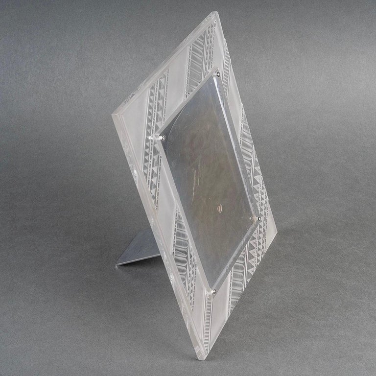 Lalique France, Art Deco Style Geometrical Frame Crystal For Sale at ...