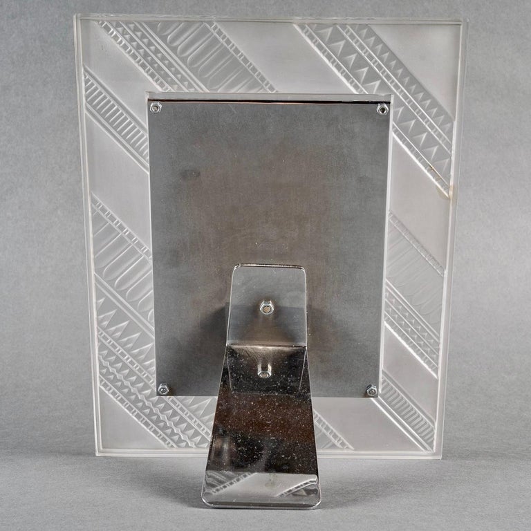 Lalique France, Art Deco Style Geometrical Frame Crystal For Sale at ...