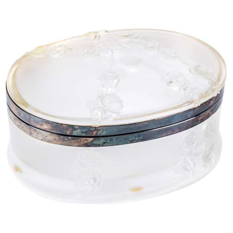 Lalique France "Coppelia" Oval Lidded Box For Sale at 1stDibs