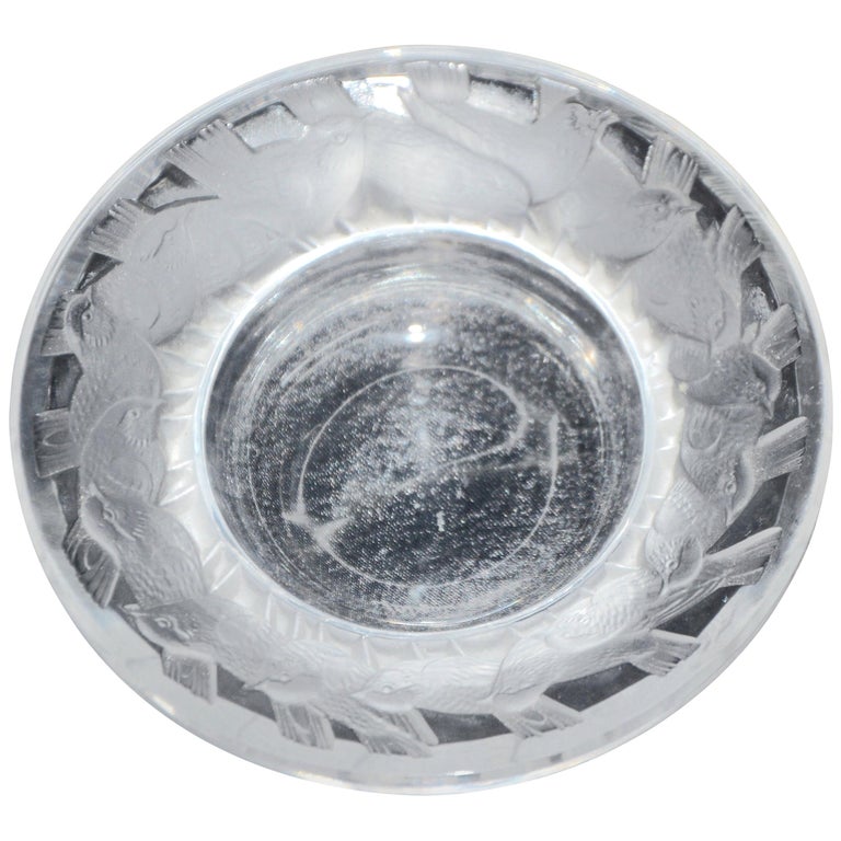 Lalique Irene Circle of Birds Clear and Satin Crystal Pin Dish For Sale ...