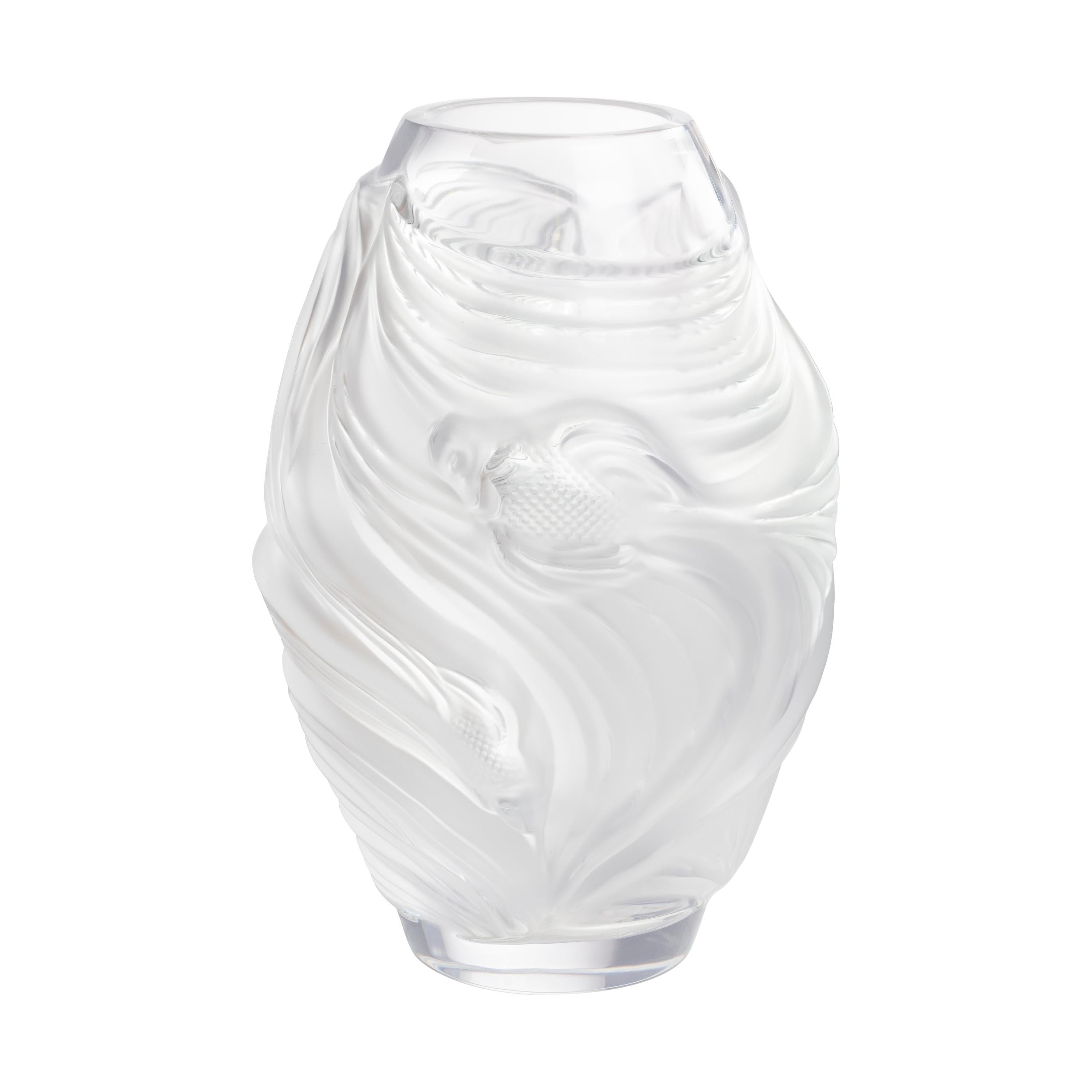 Lalique Avallon Vase Clear Crystal For Sale at 1stDibs