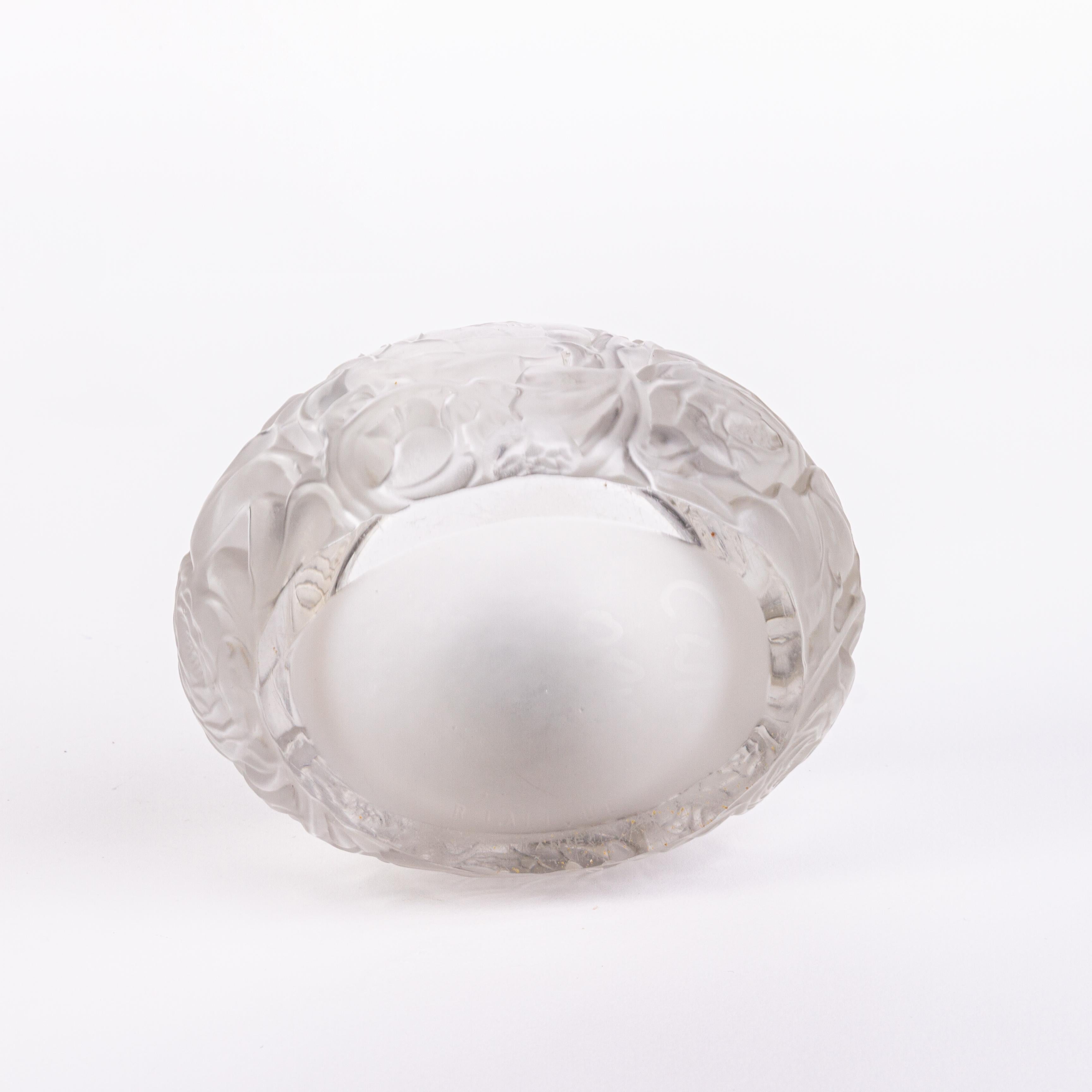 Lalique Signed French Frosted Glass Art Nouveau Roses Bowl For Sale at ...