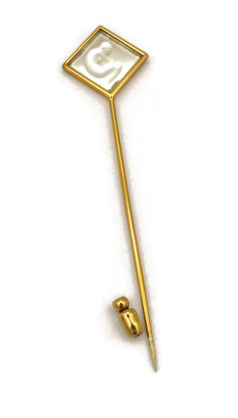 LALIQUE Vintage Crystal Ondine Lapel Pin For Sale at 1stDibs