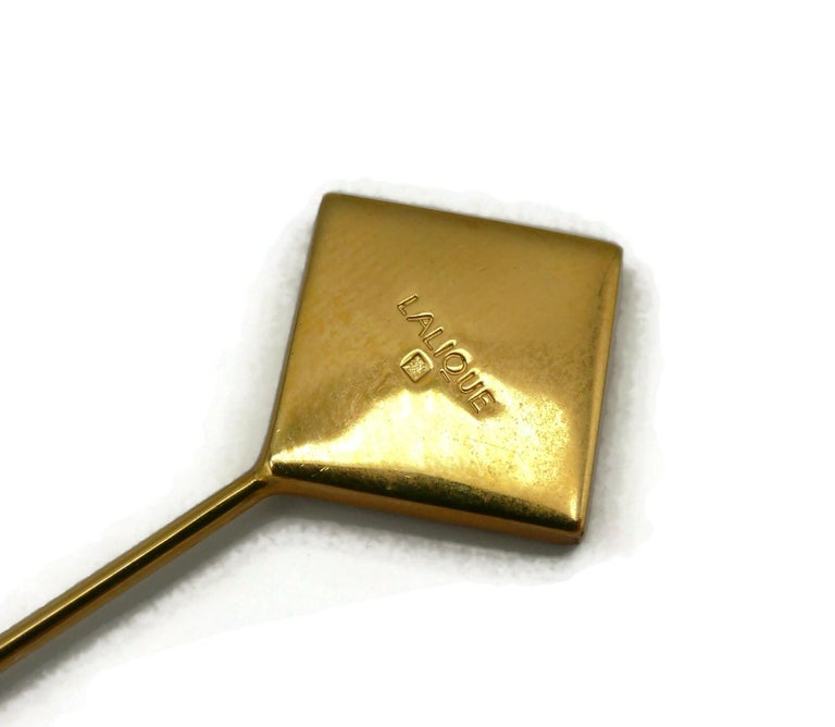 LALIQUE Vintage Crystal Ondine Lapel Pin For Sale at 1stDibs
