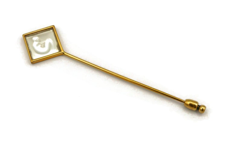 LALIQUE Vintage Crystal Ondine Lapel Pin For Sale at 1stDibs