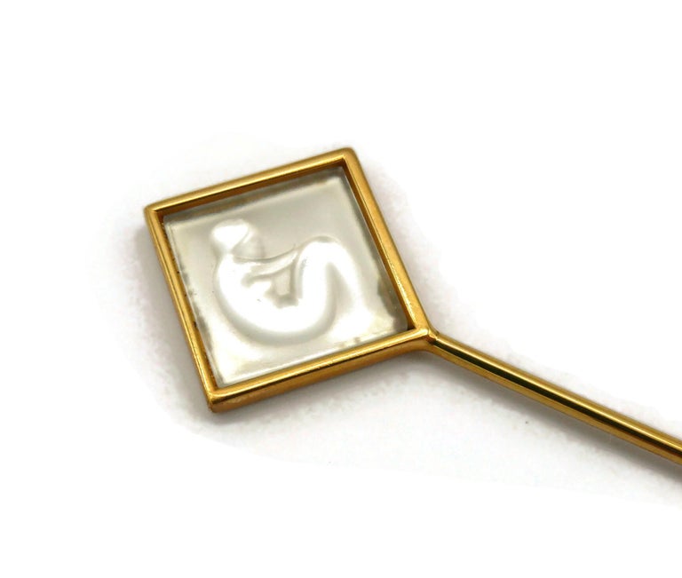 LALIQUE Vintage Crystal Ondine Lapel Pin For Sale at 1stDibs