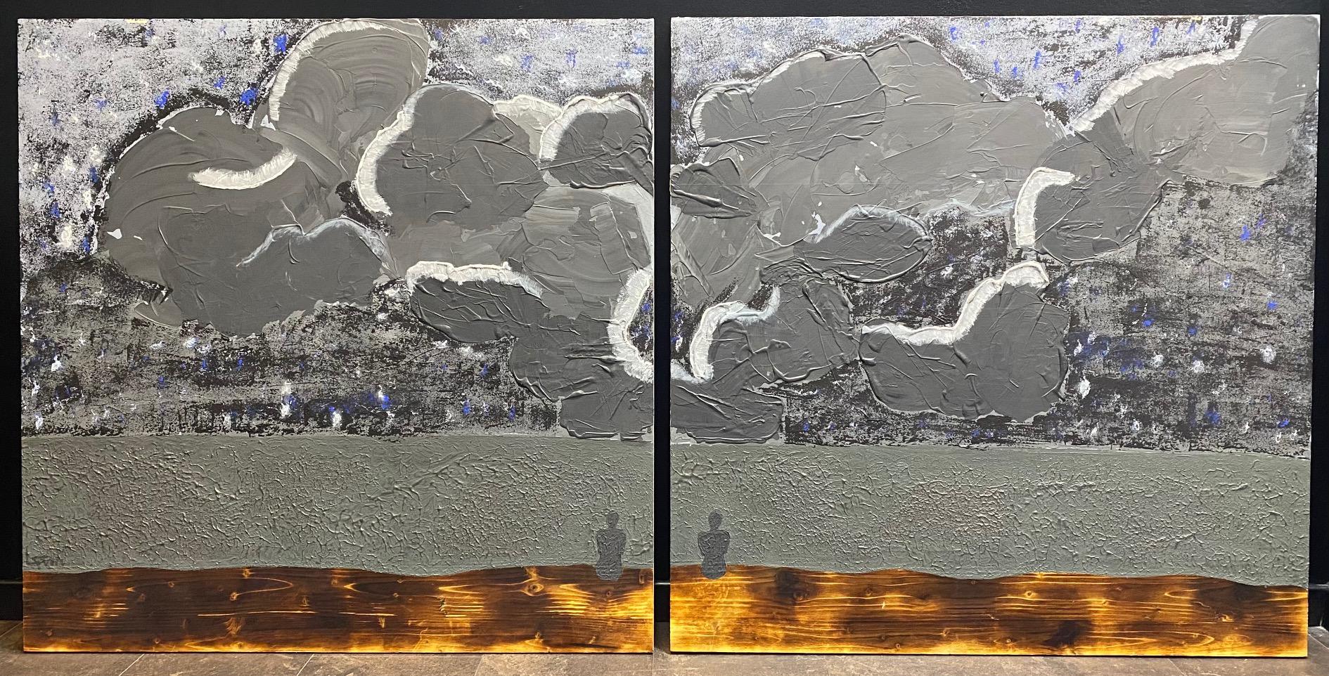 LAM NGUYEN - LAM Nguyen - acrylic landscape diptych on wood For Sale at ...