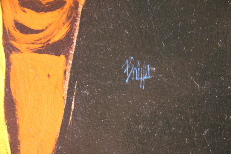 Lamar Briggs - Large Untitled Warm Tonal Cubist Fish Painting at 1stDibs