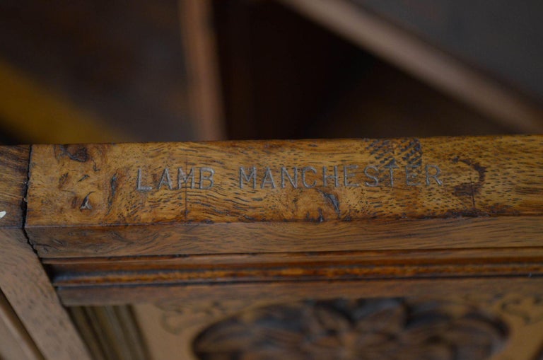 Lamb of Manchester Aesthetic Movement Bookcase in Oak For Sale at 1stDibs