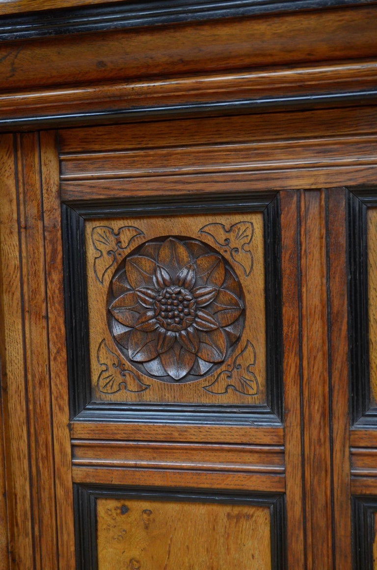 Lamb of Manchester Aesthetic Movement Bookcase in Oak For Sale at 1stDibs