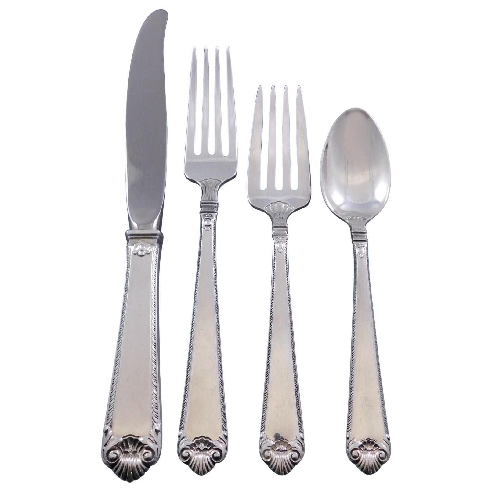 Hannah Hull by Tuttle Sterling Silver Flatware Set for 12 Service 76 ...