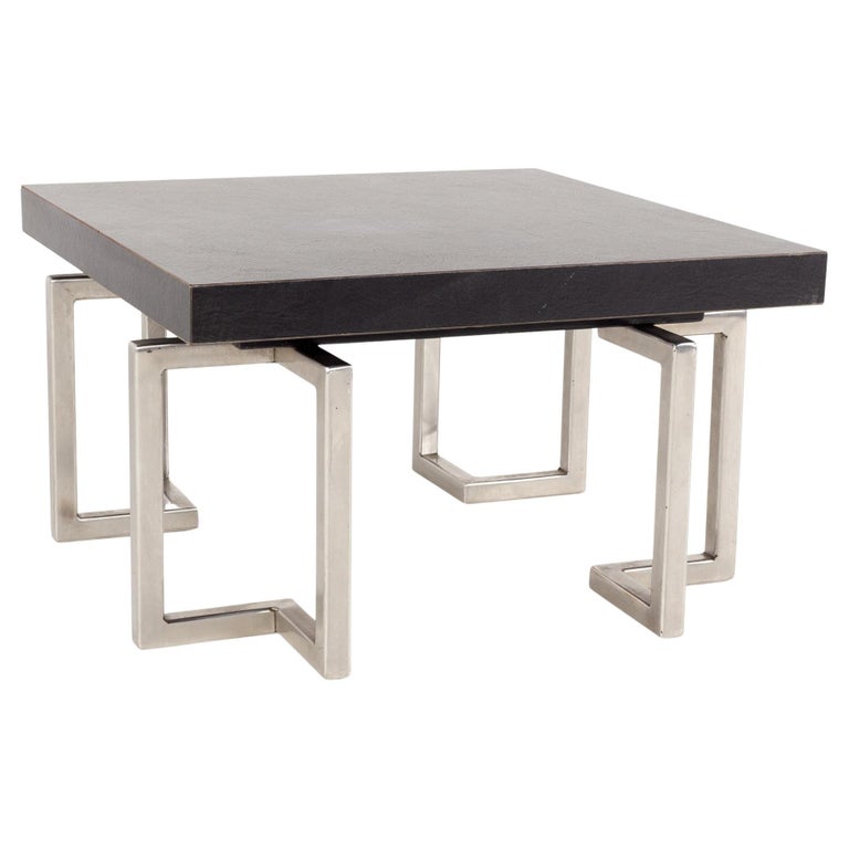 Laminate Slate and Steel Base Side Table For Sale at 1stDibs