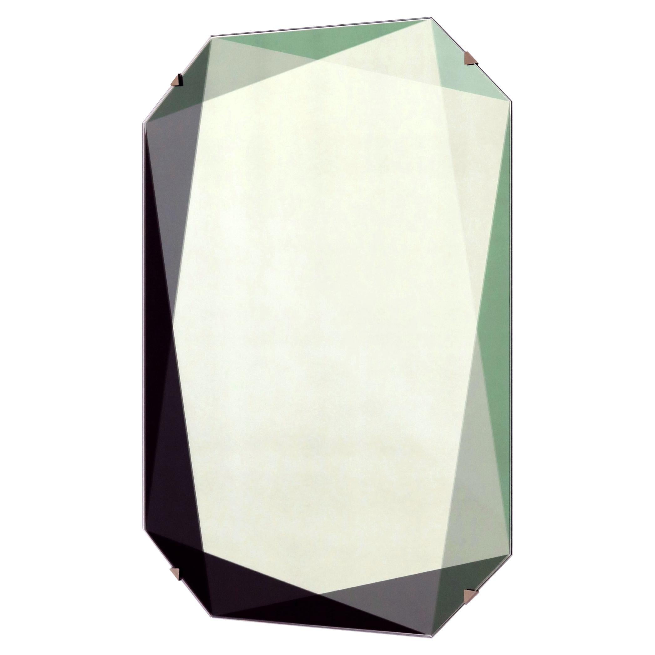 Laminated Low Iron Emerald Gem Mirror with Green Glass Colorway at 1stDibs