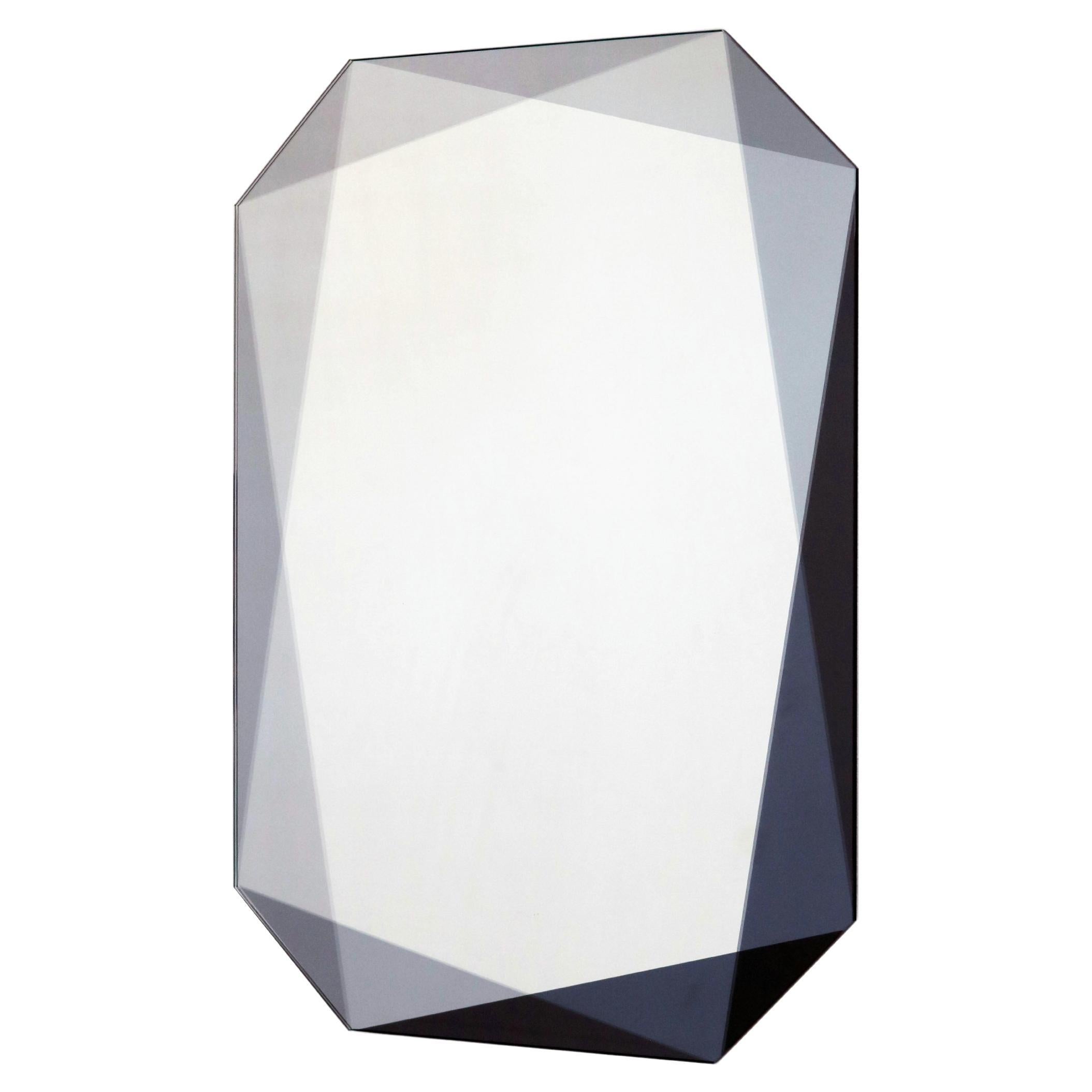 Emerald Shaped Gem Mirror with Bronze Hardware by Debra Folz For Sale ...