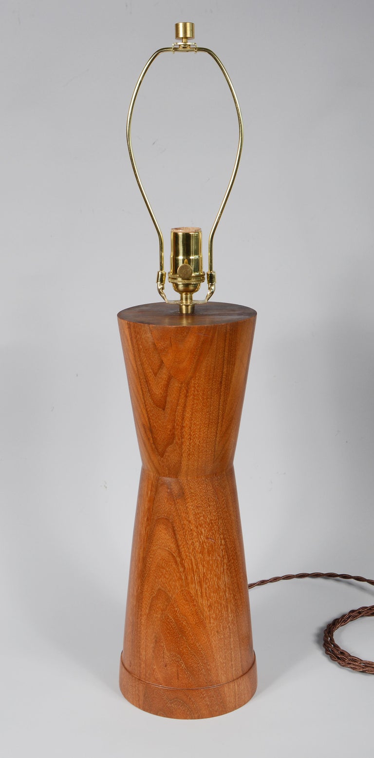 Laminated Walnut Studio Craft Table Lamp For Sale at 1stDibs