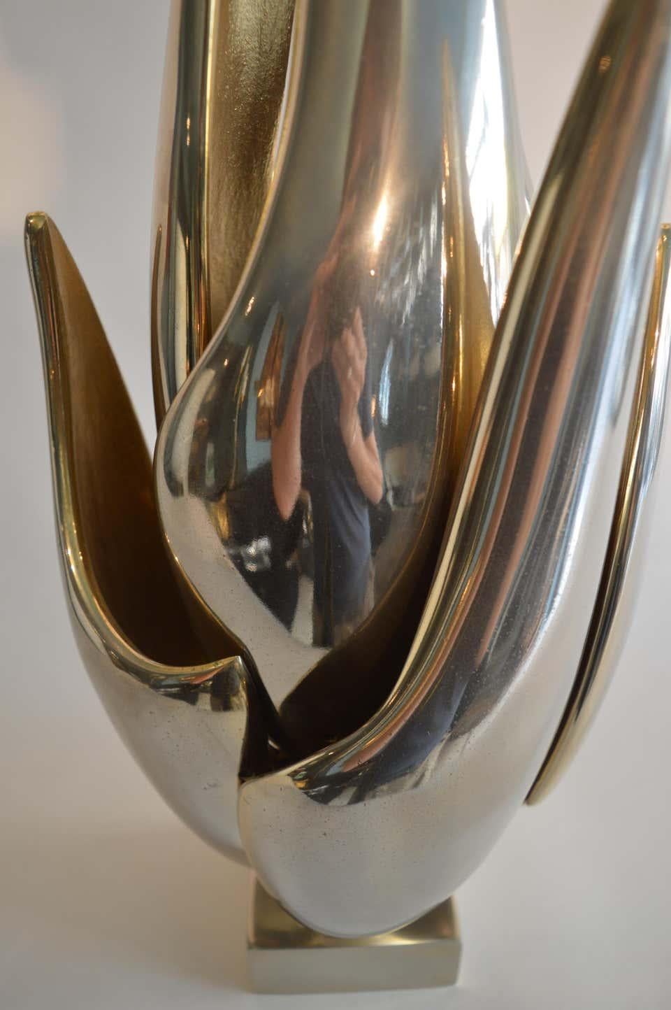 Lamp in Silvered Bronze by Michel Armand, circa 1970 at 1stDibs