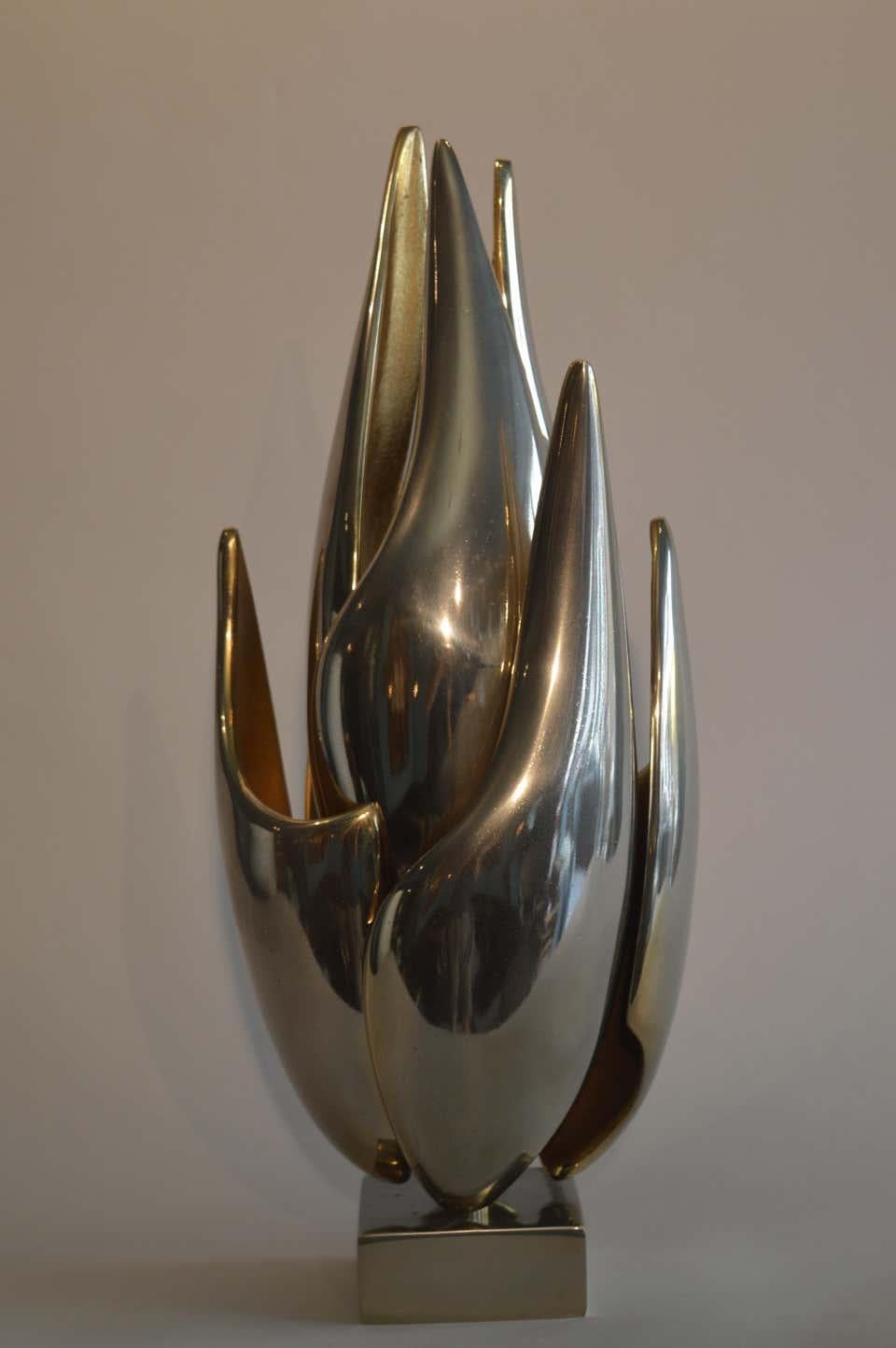 Lamp in Silvered Bronze by Michel Armand, circa 1970 at 1stDibs