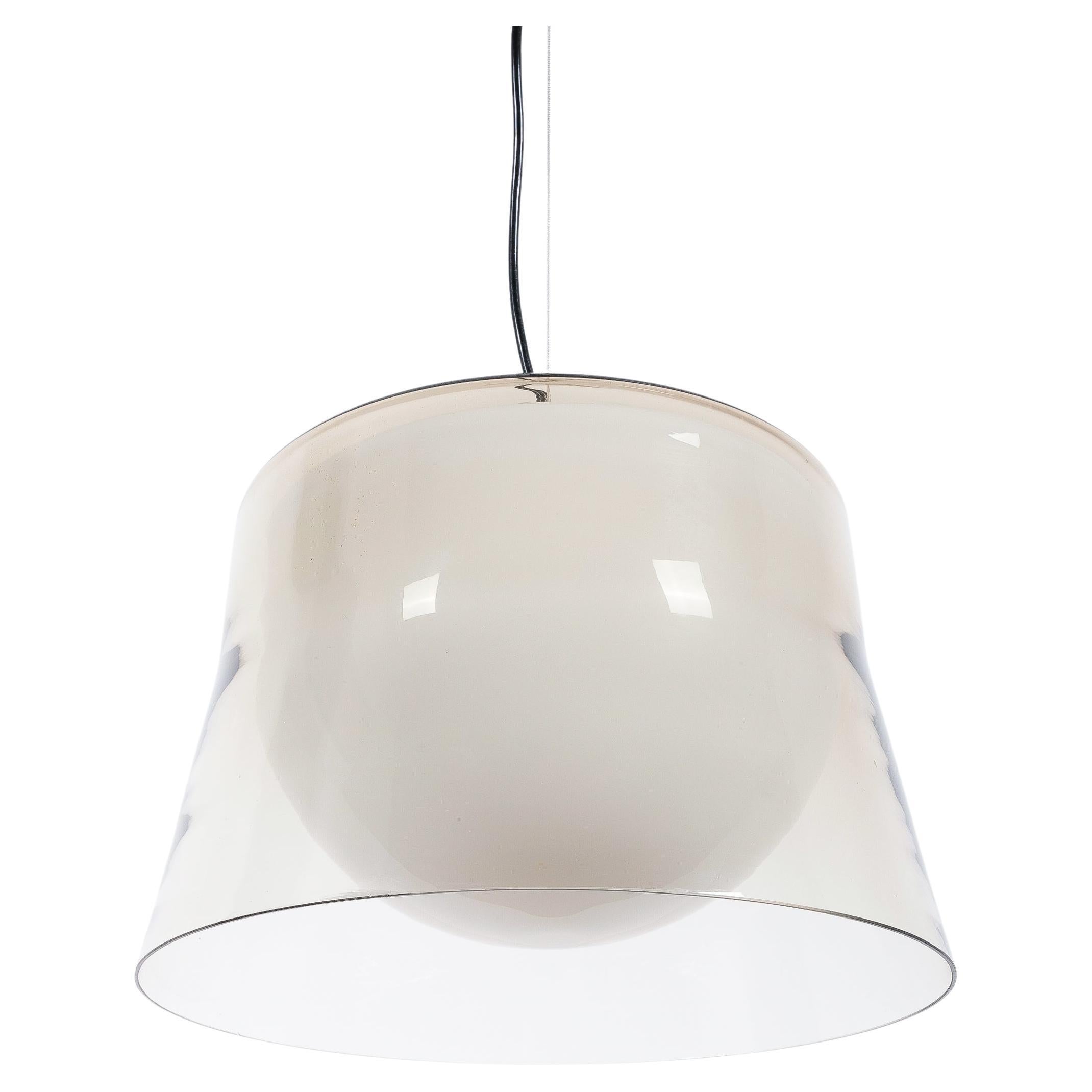 Suspension Lamp Opal Glass, Mid-Century Modern, Italy For Sale at 1stDibs