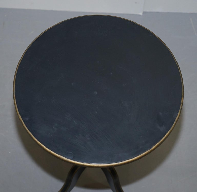Lamp Side End Table with Ebonised Black Frames and Gold Giltwood ...
