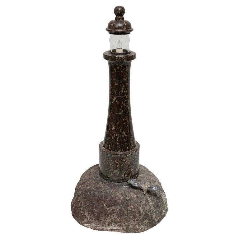 Lamp Table Lighthouse Seagull Cornish Granite, Nautical Sea Rock For ...
