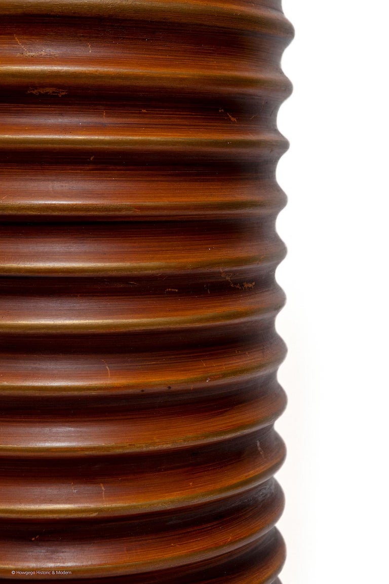 Lamp Table Pottery Spanish Vintage Ring Turned Ochre For Sale at 1stDibs