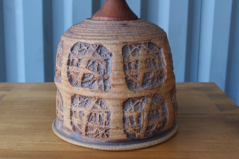 Lamp with Jute Shade by Tom McMillin, California, 1960s at 1stDibs