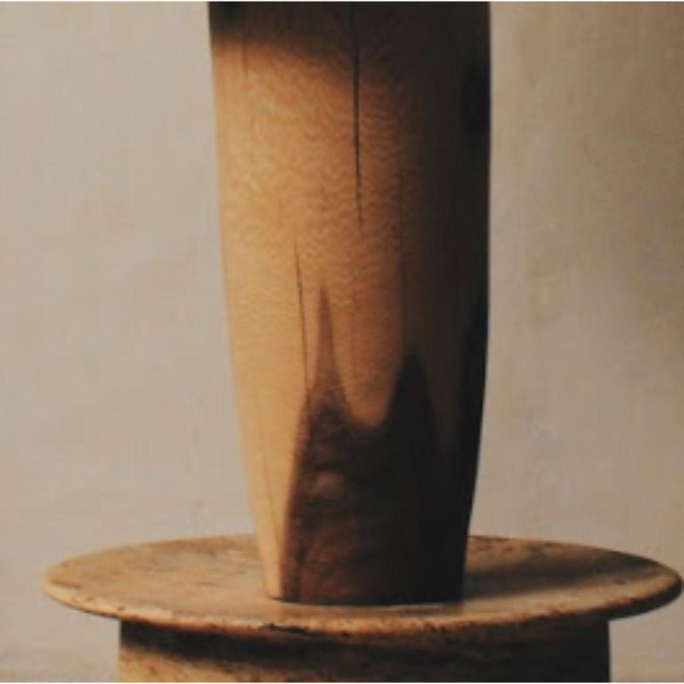 Lamp with Solid Wood Base of Soap and Linen Screen by Daniel Orozco For ...