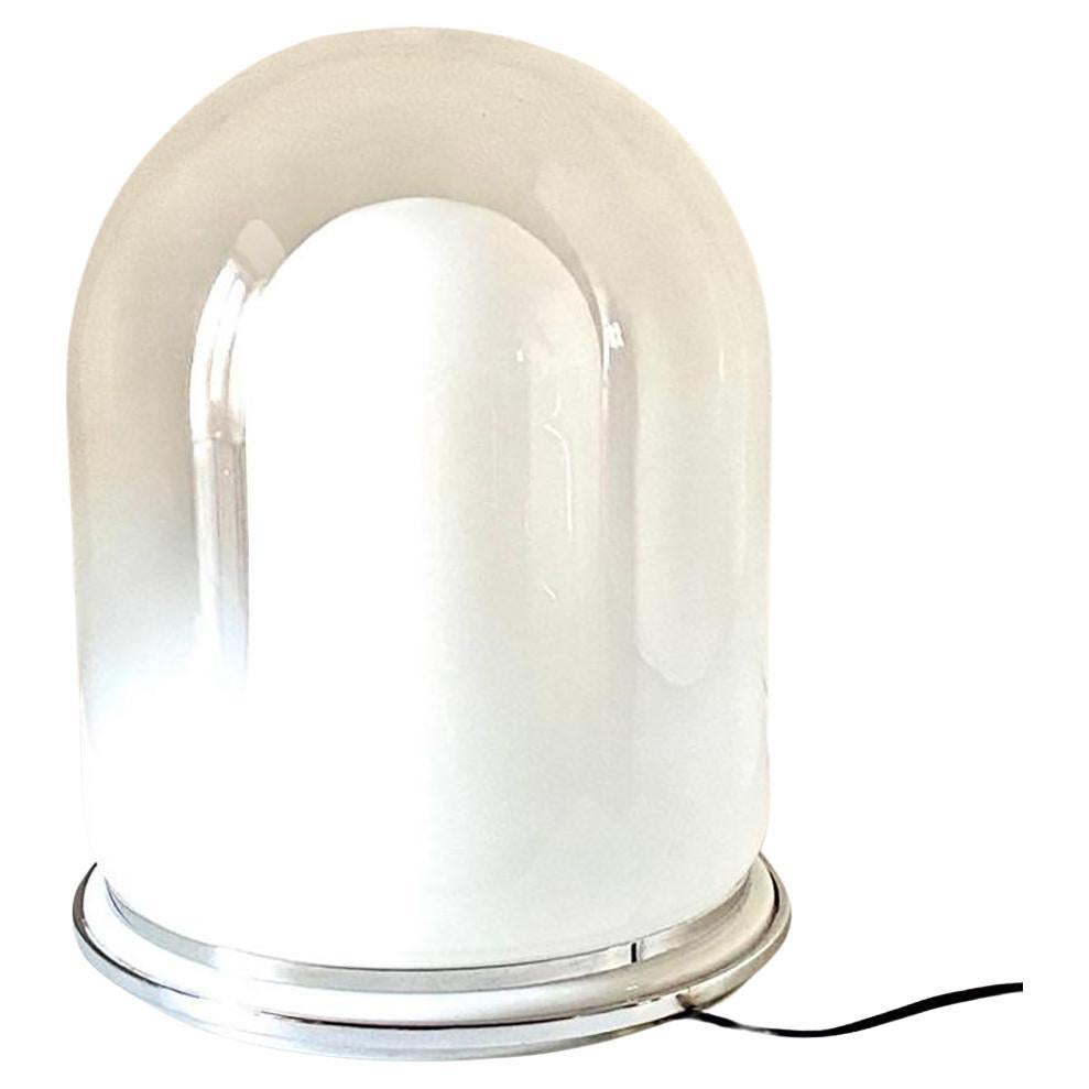 Carlo Moretti Murano Mushroom Cased Glass White and Umber Lamp 1960s ...
