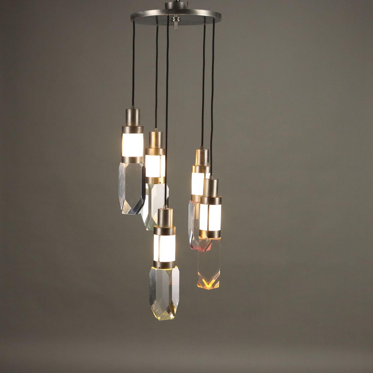 Chandelier with five pendants 1970s For Sale at 1stDibs