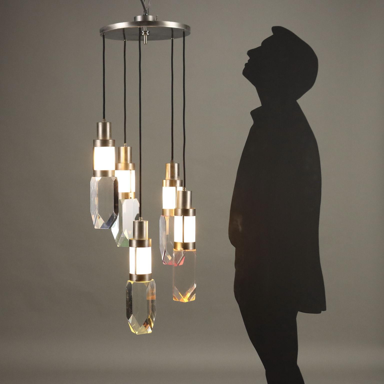 Chandelier with five pendants 1970s For Sale at 1stDibs