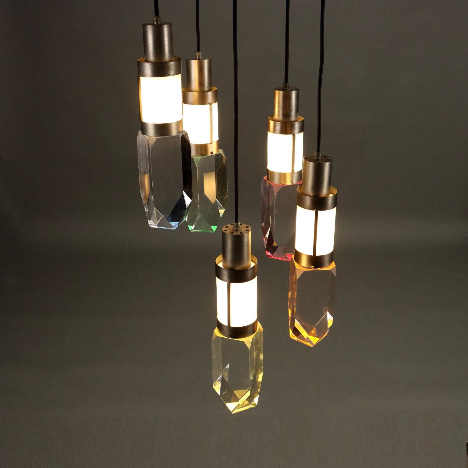 Chandelier with five pendants 1970s For Sale at 1stDibs