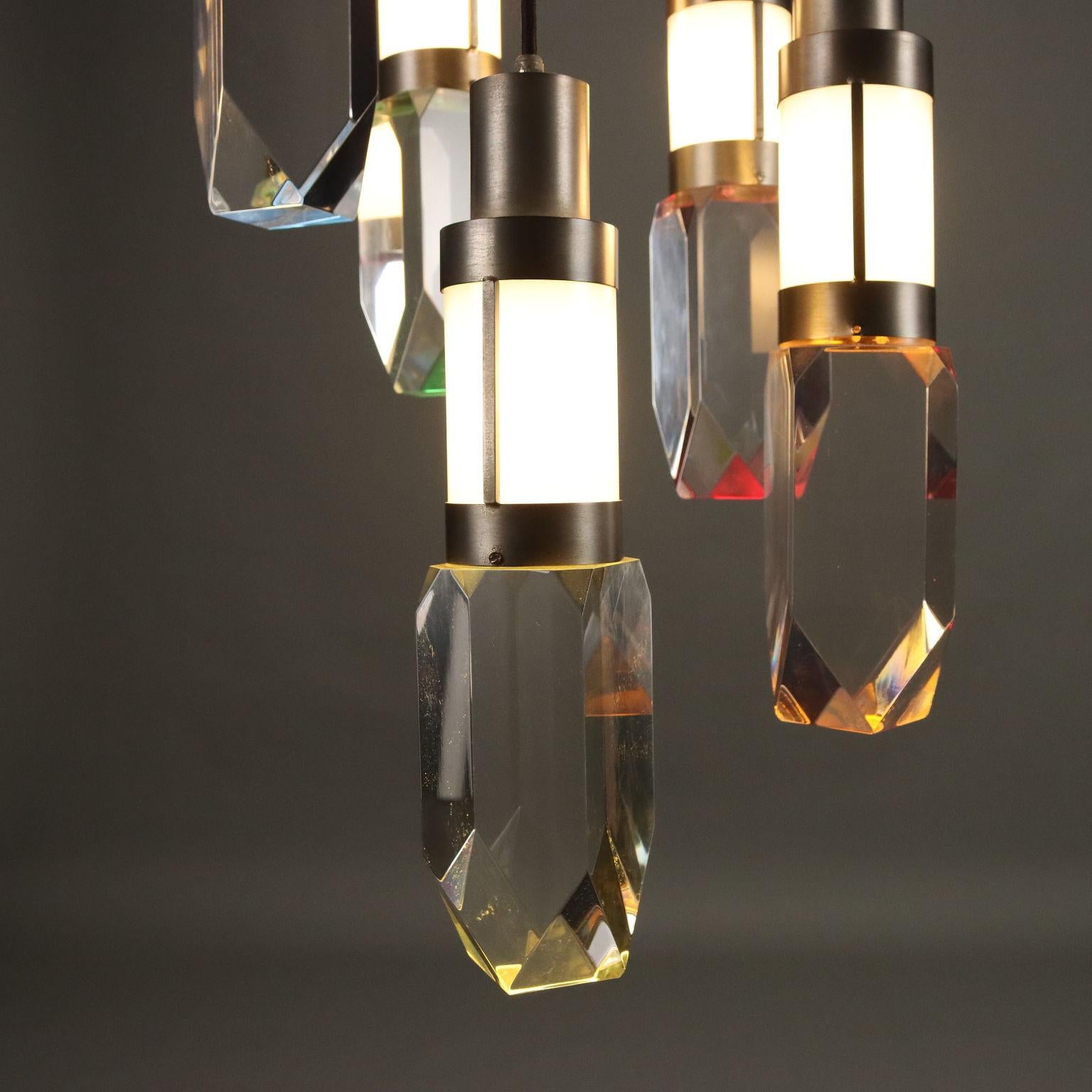 Chandelier with five pendants 1970s For Sale at 1stDibs