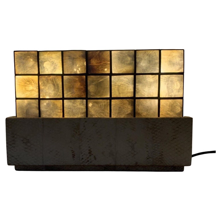 Lampe R&Y Augousti Fish Leather Nacre Mother of Pearl, France, 2000 For ...