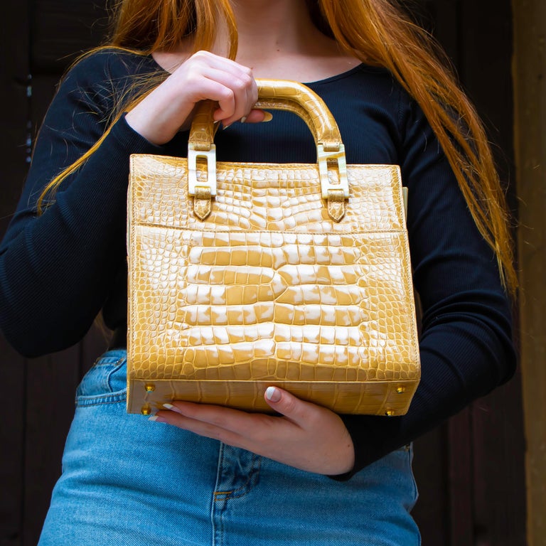 Lana Marks Tan Crocodile Handbag For Sale at 1stDibs