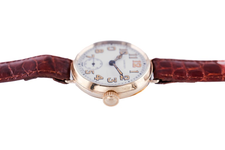 Lancet 18 Kt Yellow Gold Campaign with Kiln Fired Enamel Dial Trench ...