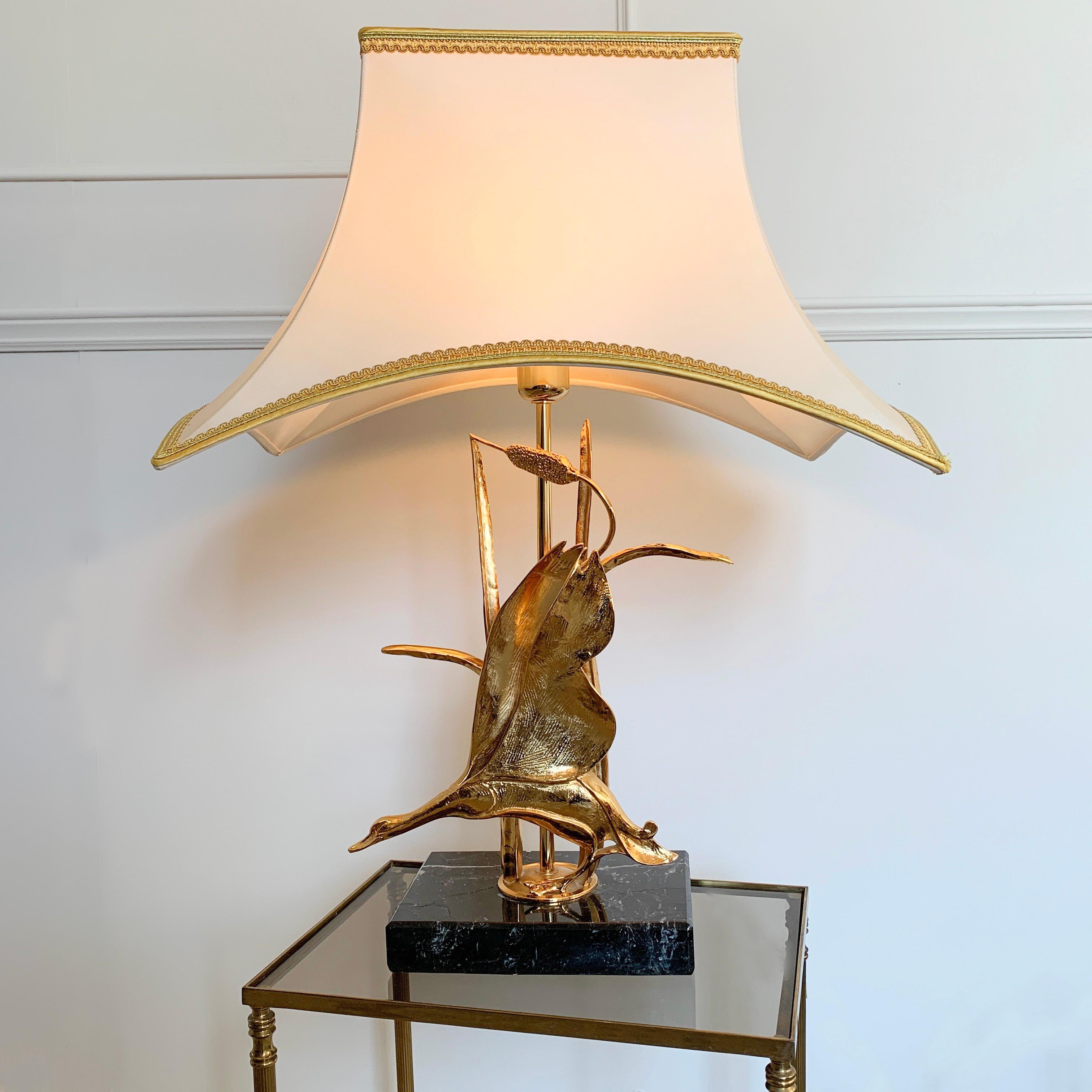 Lanciotto Galeotti Gold Goose Table Lamp, Italy, 1970s For Sale at 1stDibs
