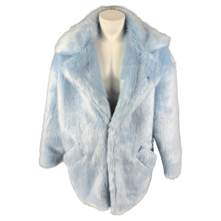 LANDLORD Size M Light Blue Textured Polyester Oversized Coat For Sale ...