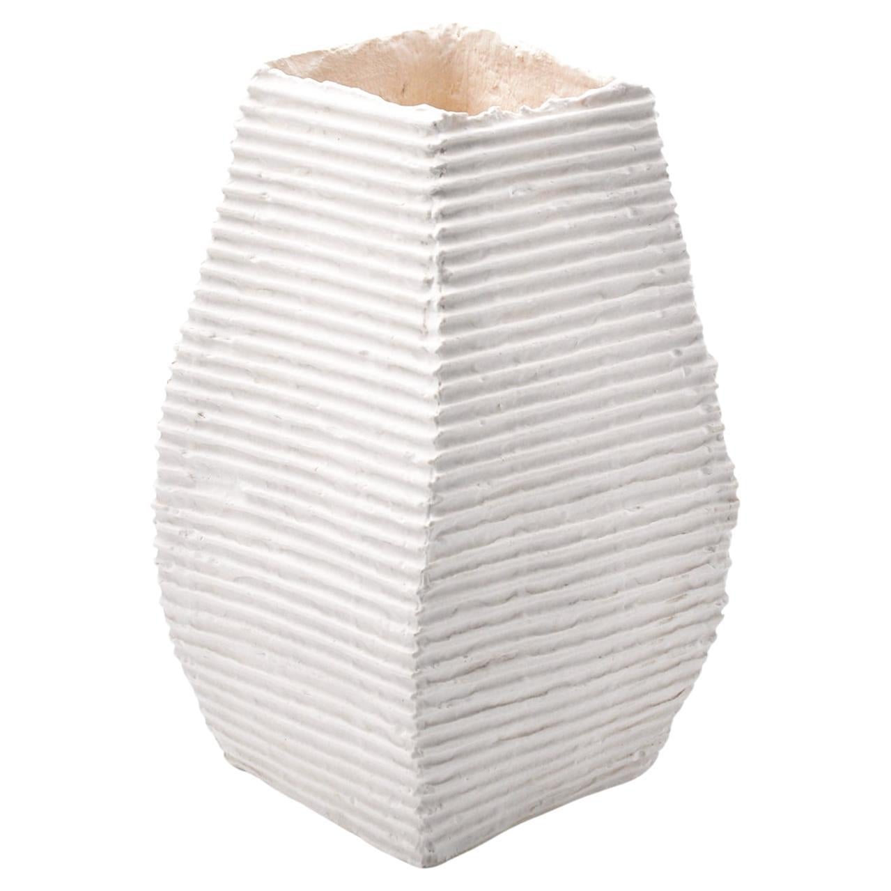 DECORATIVE WHITE PORCELAIN AND PAPERCLAY VASE - Landscape 12 - unique ...