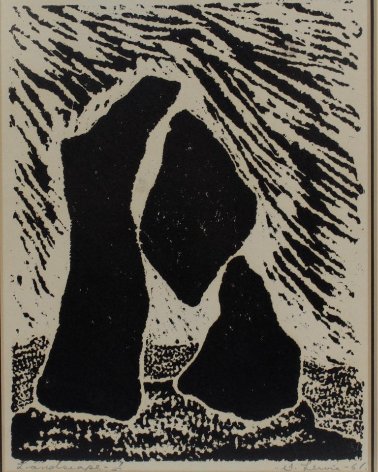 Landscape, a Mid-Century Modern Lithographic Print on Paper by Stanley ...