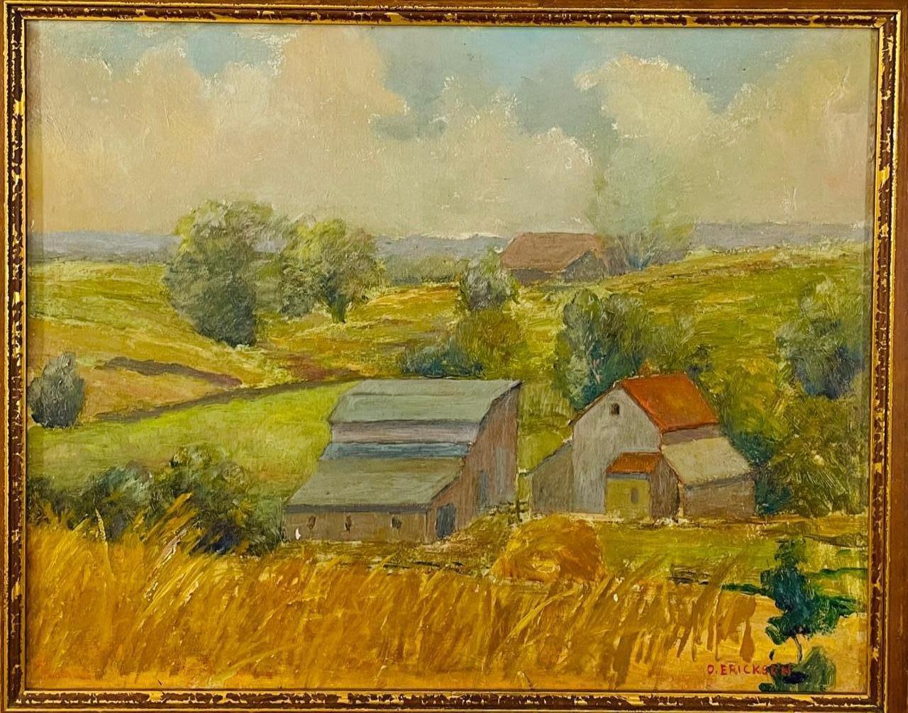 Landscape Oil on Board Painting Signed O.Erickson at 1stDibs | erickson o.