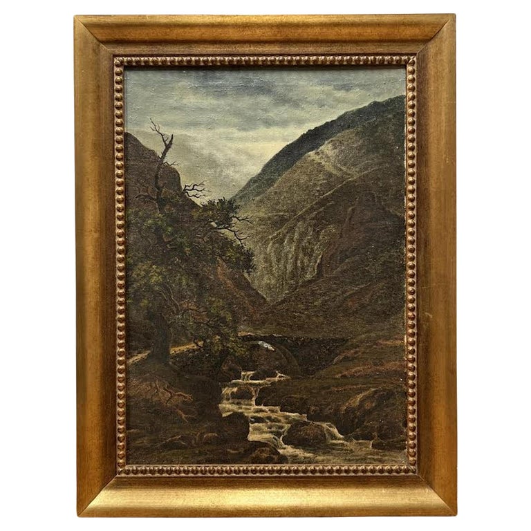 Landscape Oil Painting in Gold Frame by Armenian Artist For Sale at 1stDibs