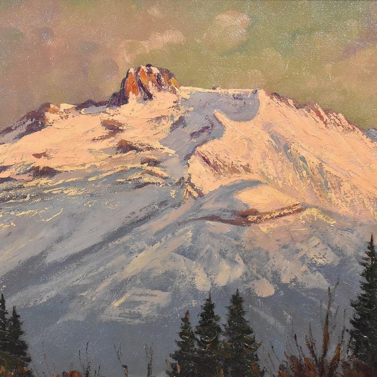 Landscape Painting, Mountain Landscape Painting, Alps, Oil on Canvas ...