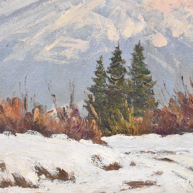 Landscape Painting, Mountain Landscape Painting, Alps, Oil on Canvas ...