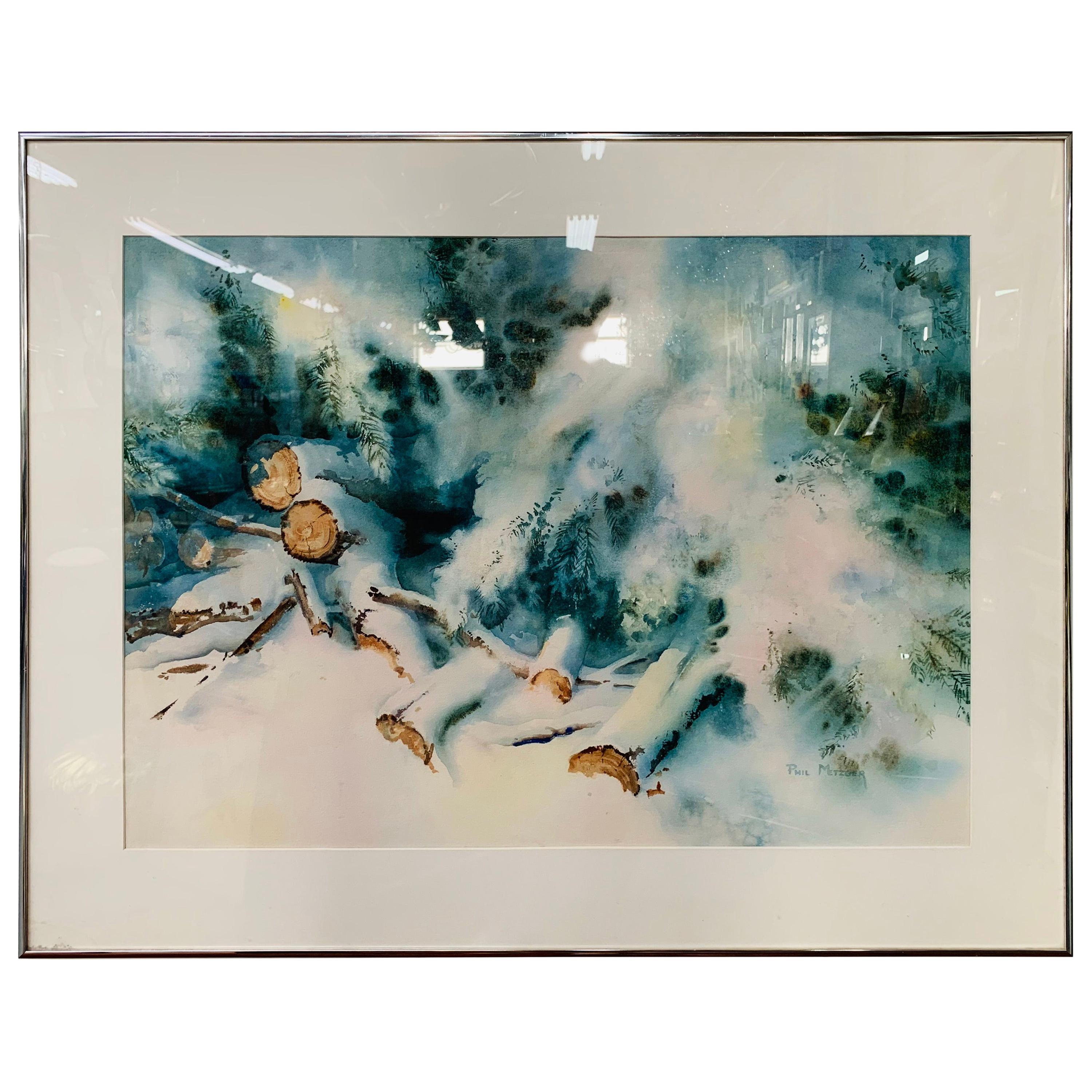 Sunset Alpine Winter Scene by Russian Artist Victor Emanuelov For Sale ...