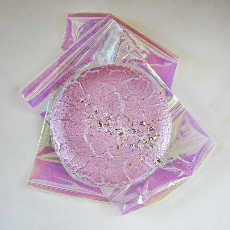 Landscape Wall Plate Pink For Sale at 1stDibs